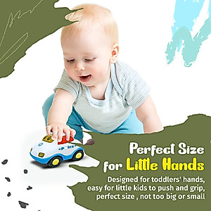 Toysery 6 Set City Cars and Trucks Toddler Toys, Pull Back Vehicles Toy Cars for Kids, Ambulance Toy, Police Car Toy, Crane, Agitating Lorry, Fire Engine Girl and Boy Toys, Friction Car Toy Play Set