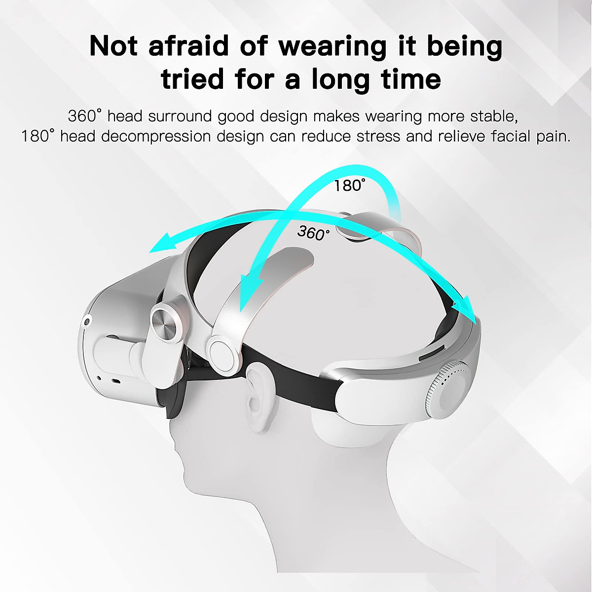 Head Strap Compatible with Oculus Quest 2, Upgraded Comfort Elite Head Strap Replacement, Enhanced Support in VR, Lightweight & Adjustable Strap Accessories for Oculus/Meta Quest 2,White