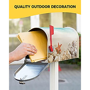 Starfish Beach Mailbox Covers Magnetic Standard Size Coastal Conch Sea Shells Wave Seaside Ocean Waterproof Mailbox Wrap Post Letter Box Cover for Garden Yard Outdoor Decorations 21x18 Inch