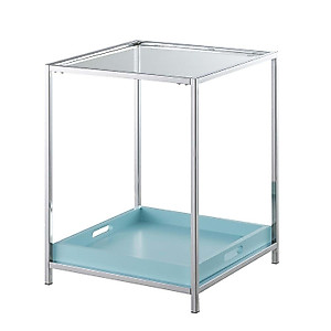 Convenience Concepts Palm Beach End Table with Removable Trays and Shelf, Sea Foam