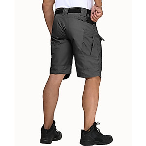 URBEST Tactical Shorts for Men Waterproof Breathable Quick Dry Hiking Fishing Cargo Shorts with Multi Pockets(NO Belt)
