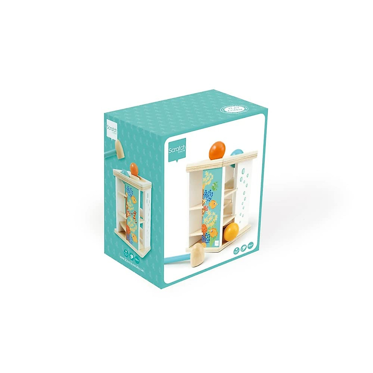 Scratch Preschool: Pound and ROLL Tower/Underwater World 17.5x14.5x23.5cm, with 3 Balls and Hammer, 18m+