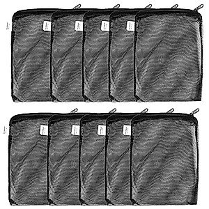 AQUANEAT Aquarium Filter Media Bags, Fish Tank Coarse/Fine Mesh Bags, 3”x8”/5.5”x8” with Plastic Zipper for Activated Carbon 10pcs (Fine, 5.5" x 8")
