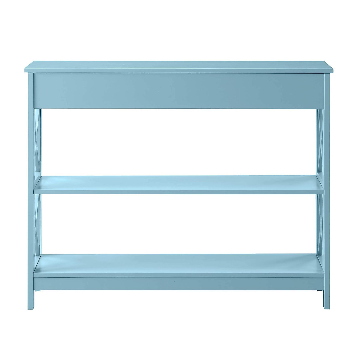 Convenience Concepts Oxford 1 Drawer Console Table with Shelves, Sea Foam Blue