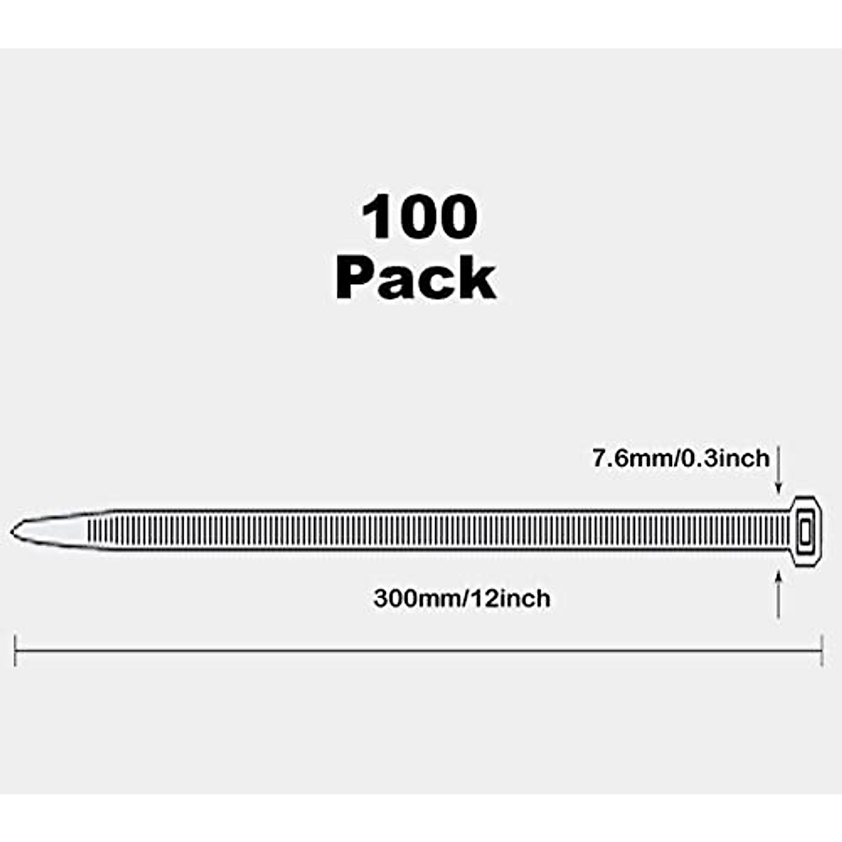 Oksdown 100 Pack 12 inch Black Heavy Duty Zip Ties Thick Cable Ties with 120 lbs Tensile Strength Large Plastic Wire Ties