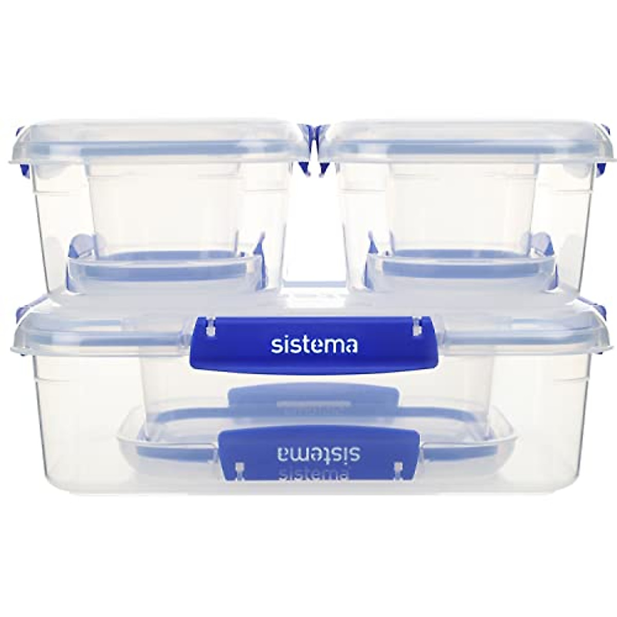 Sistema KLIP IT PLUS Food Storage Containers | 6 Piece Airtight Containers Set | Leak-Proof Seal | Easy Locking Clips | BPA-Free