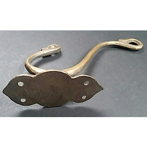 2 Large Solid Brass Vintage Antique Style Ornate Double Coat Hat Towel Hooks 6" #C11