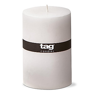 TAG Trade Associates Group Chapel 4X6 White Pillar Paraffin Wax Candle Unscented Drip-Free Long Burning 130 Hours For Home Decor Wedding Parties 4x6 White