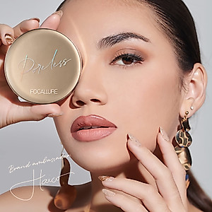 FOCALLURE Poreless BB Cushion Foundation, Full Coverage Foundation Makeup, Matte Finish, Natural Cover Makeup Base and Fixer, Long-Lasting & Hydration, Toasted Tan