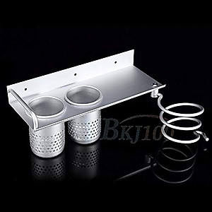 Aluminum Holder - Storage Wall Mount Organizer Holder Hair Dryer Toothbrush Toilet