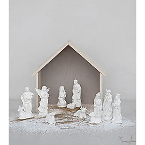 Creative Co-Op Wood Crèche, Natural