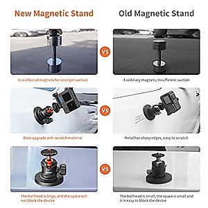 UURIG BH-04 Magnet Camera Mount for GoPro,Heavy-Duty Metal Car Powerful Magnetic Camera Mount with 360 Degree Rotation Ball Head for Car Body,Compatible with GoPro Hero 9 Black 8/7/6/5,Etc