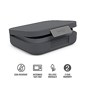 Bentgo® Modern - Versatile 4-Compartment Bento-Style Lunch Box for Adults and Teens, Leak-Resistant, Ideal for On-the-Go Balanced Eating - BPA-Free, Matte Finish and Ergonomic Design (Dark Gray)
