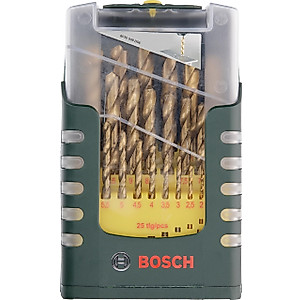 Bosch 2607017154 Metal Drill Bit-Set Hss-Tin 25 Pcs