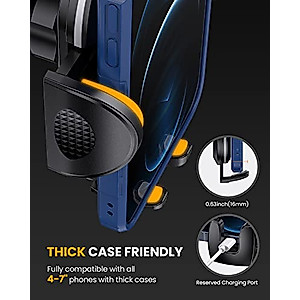 Car Phone Holder Mount: 2023 Hands-Free Vent Phone Clip [Big Phones & Thick Case Friendly], Compatible with iPhone 14/13/12 Pro/Max/8/Plus X/XR/XS/SE/Samsung Galaxy S22/S21/S20+/S10/S9/Note 20/10