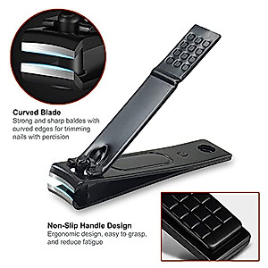 Manicure Set Nail Clippers Pedicure Kit, 8 in 1 Stainless Steel Fingernail & Toenail Clippers with Leather Travel Case, Professional Nail Care Kit for Men and Women