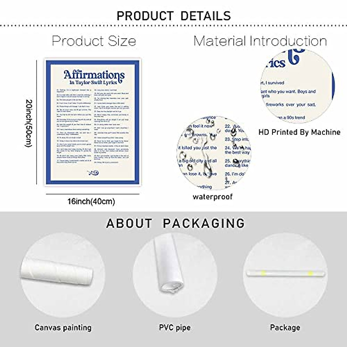 AHWOO The Girl Taylors midnights album lyrics posters for walls Canvas Print decor birthday decorations Living Room Bedroom Decor music poster for room aesthetic Poster Gift.