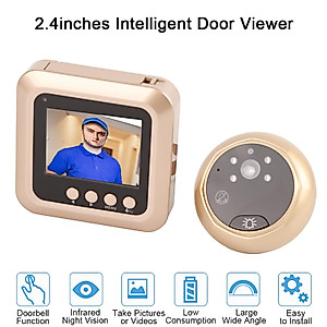 Video Doorbell, Peephole Door Camera Digital Door Viewer, Humanized FIFO Design 160 Degree Wide Angle 2.0MP Pixel for Videotape Home Security Take Photos