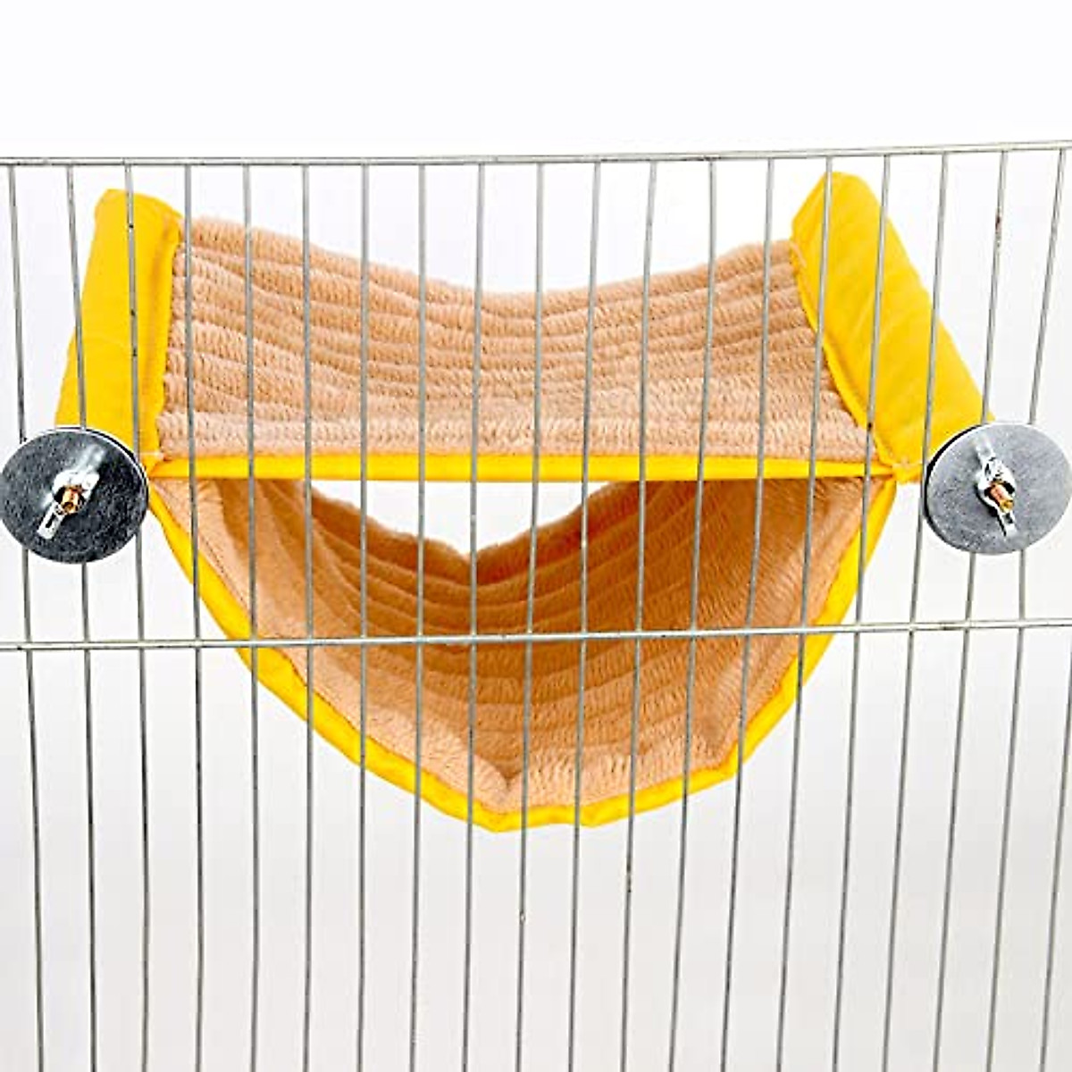 Pilarmuture Winter Warm Bird Nest Bed,Double Layer Playing Snuggle Pet Supplies Tent Toy Parakeet Budgies Winter Warm,for Parakeet Budgies Cockatiels Lovebird Cockatoo Finch Hamster(Yellow)