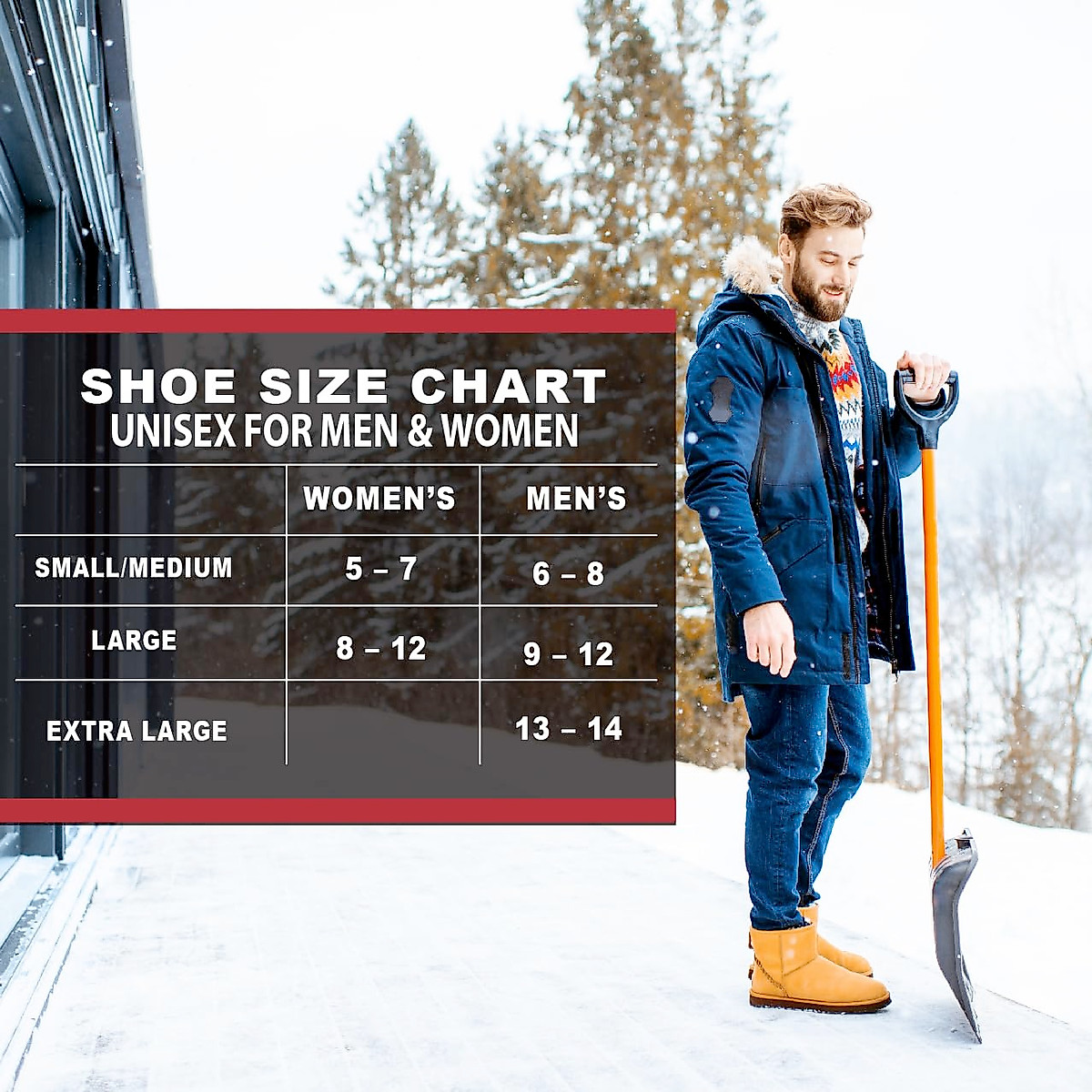 35° Below Thermal Insulated Socks for Men and Women, Designed with Soft Aluminized Loops to Keep Feet Warm and Cozy, One Pair, Large, Black/Silver