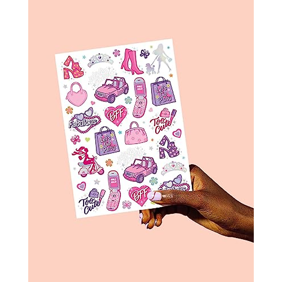 xo, Fetti Pink Temporary Tattoos for Girls - 42 styles | Pink Birthday Party Supplies, Party Favors, Cute Decorations, Easter Basket