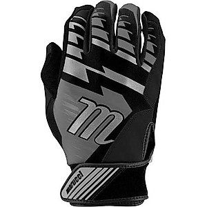 Marucci Tesoro Baseball Batting Gloves, Black, Small