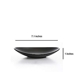 Yogee A5 Melamine Jewelry Dish Organizer, Decorative Trinket Dish,Accent Tray for Vanity,Food Safe Dishware,Frosted Black (Ship, Set of 2)
