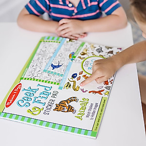 Melissa & Doug Seek and Find Sticker Pad, Animals (300+ Stickers, 14 Scenes to Color) - FSC Certified