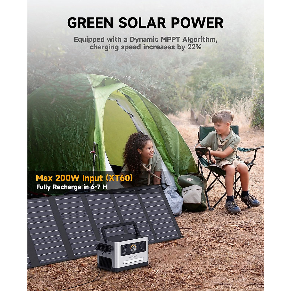 Egretech Sonic 1200W Portable Power Station, Solar Generator 1200W, 999Wh Backup Lithium Battery, 1.67H to Full Charged, with 8 Output Ports for Outdoor, Camping RVs Van Emergency(Peak 2400W)