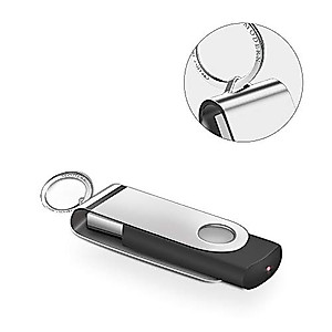 2GB Flash Drive 10 Pack, SRVR USB 2.0 Flash Drive, 2 Gig Thumb Drive with Lanyards Metal Swivel 2GB USB Memory Stick Pen Drive with LED Indicator(10 Black)