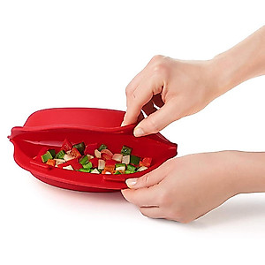 overno Microwave Oven Silicone Omelette Mold Tool Egg Poacher Poaching Baking Tray Egg Roll Maker Cooker Kitchen Cooking Accessories, Red