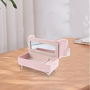 ibasenice Jewelry Storage Box Sofa Jewelry Box Nordic Jewelry Armoire Sofa Couch Beautiful Jewelry Case Dollhouse Furniture Desktop Decoration for Women Girls