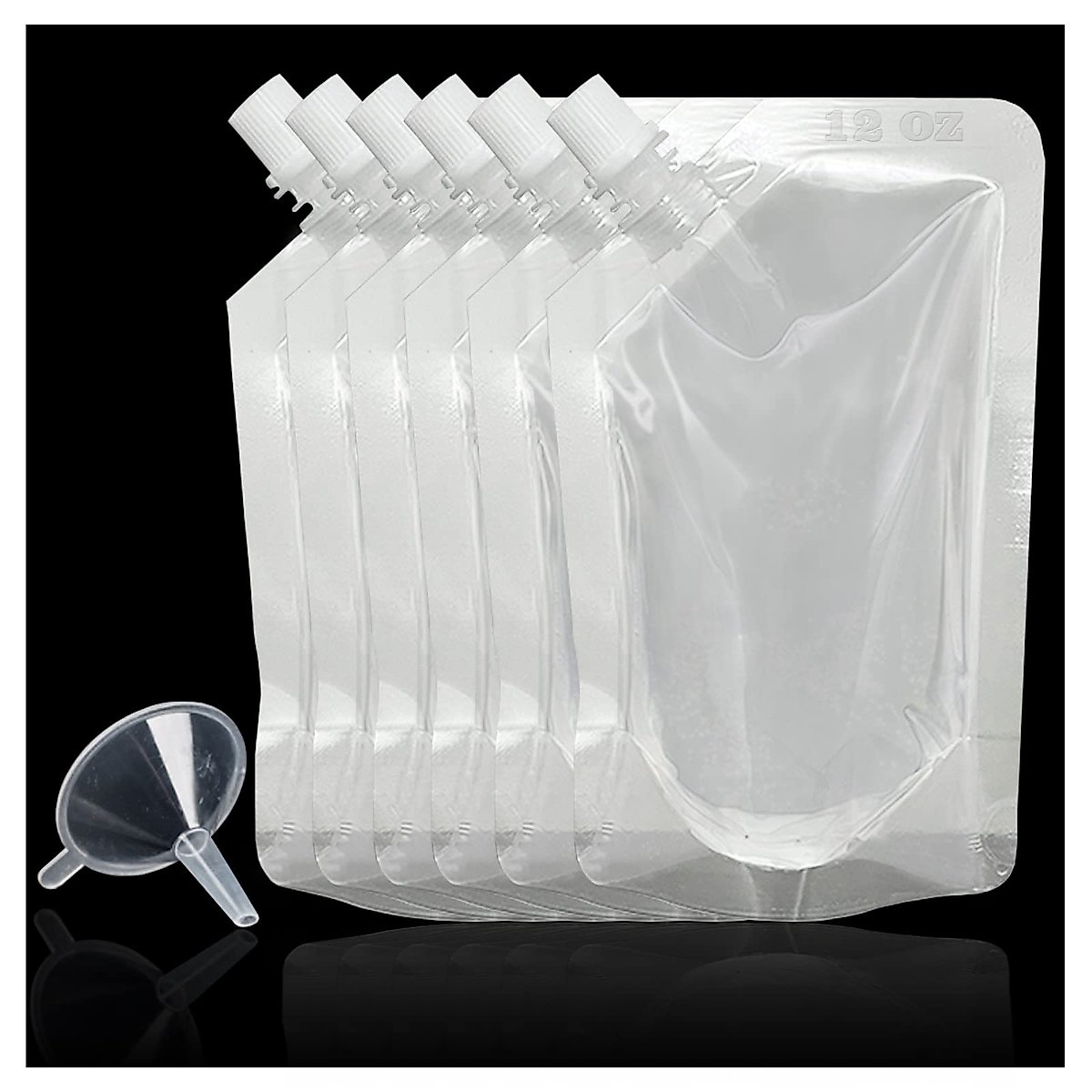 SENYUE 6 PCS Juice Flasks Drinks Flasks Liquor Pouch Reusable Drinking Flasks Concealable Plastic Flasks for Sneak to go