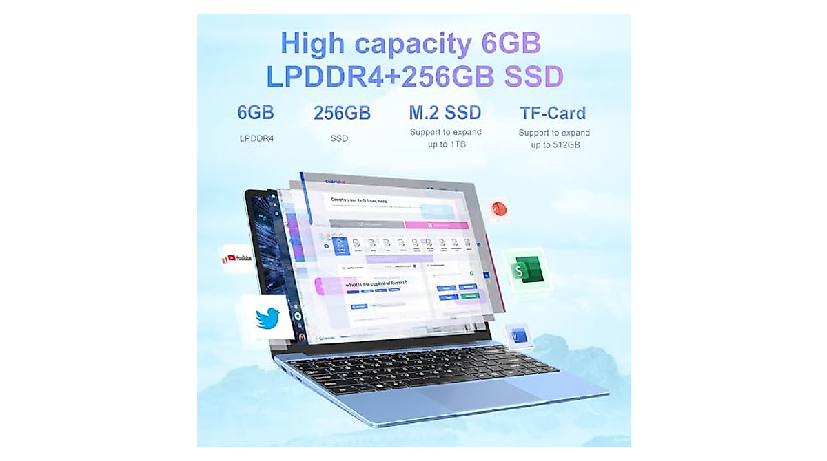 WOZIFAN 14-Inch Laptop with Windows 11 - Powerful & Portable