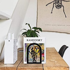 Book Ends Decorative for Heavy Books, 2 Piece Large Heavy Duty Bookends for Shelves for Holding Books, Black Book Stopper for Office, Home, Heavy Books, Non-Skid