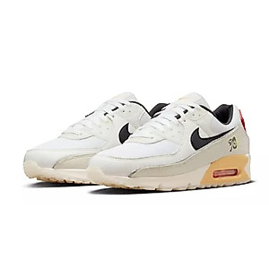 Nike Mens Air Max 90 Running Shoes (9), White/Light Bone/Sesame/Black