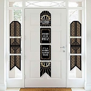 Big Dot of Happiness Roaring 20’s - Hanging Vertical Paper Door Banners - 1920s Art Deco Jazz Party Wall Decoration Kit - Indoor Door Decor