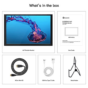 ELECROW 8 Inch Portable Monitor Small HD Monitor 1280x800 Mini Monitor for PC Laptop Compatible with Raspberry Pi Game Consoles (Not Touchscreen)