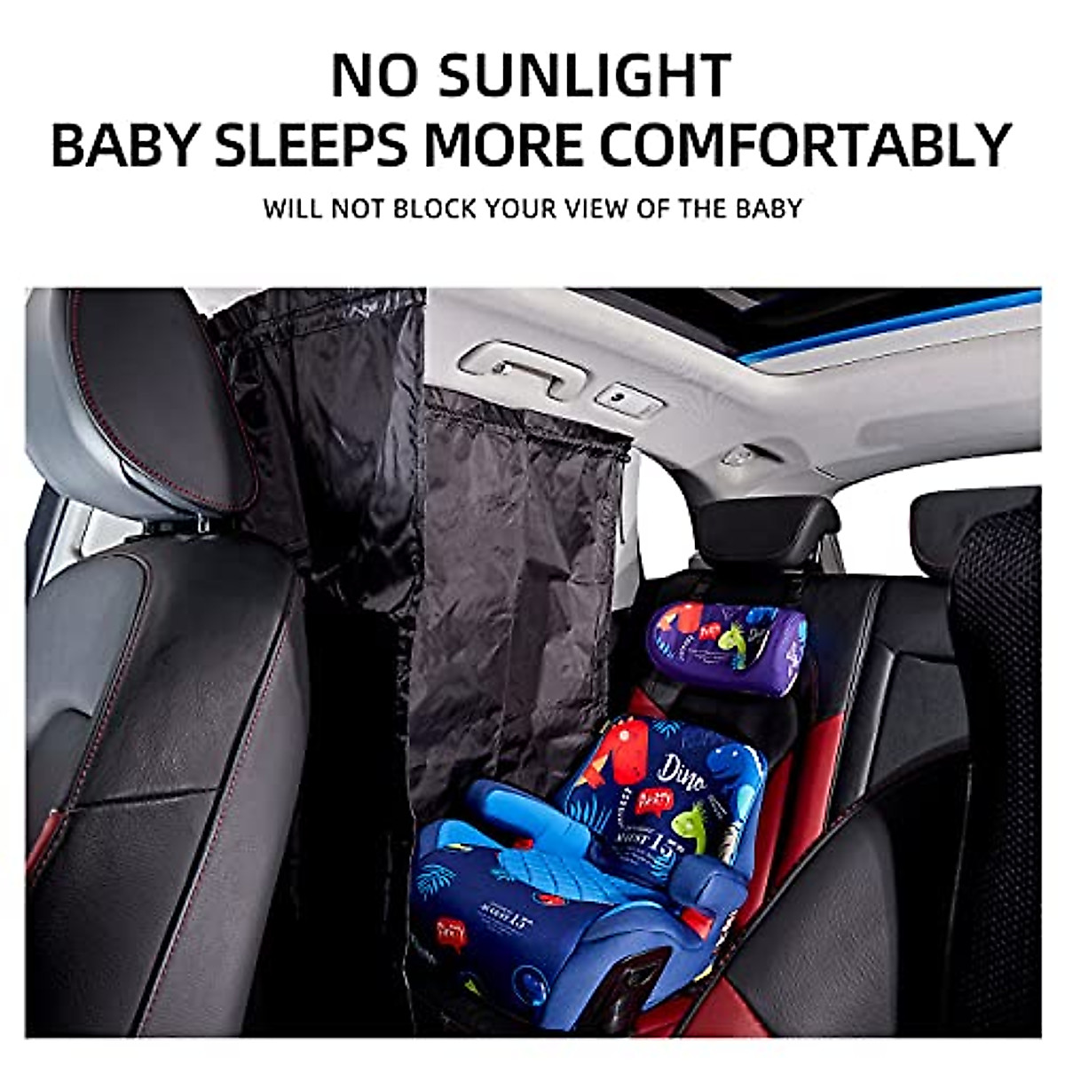 YJGF Car Divider Curtain Sun Shade for Window baby,Windshield Sunshade, Privacy Sunshade Curtain for Camping Air Mattress (Black)