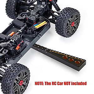 LAFEINA RC Model Car Adjustment Ruler Height Droop Gauge Adjuster Ruler Measuring Tool for 1/10 1/14 1/16 RC On Road Touring Drift car (Gold)