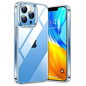 TORRAS Military Diamond Clear iPhone 13 Pro Max Case, [10FT Military Grade Drop Tested] Shockproof Protective Anti-Scratch Hard Back Non-Slip Silicone Bumper Slim Phone Cases iPhone 13 Pro Max, Clear
