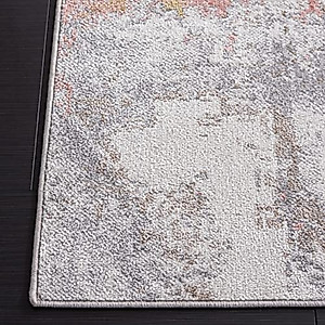 Safavieh Bayside Collection Machine Washable 8' x 10' Ivory/Grey Pink BAY128A Modern Contemporary Living Room Dining Bedroom Area Rug