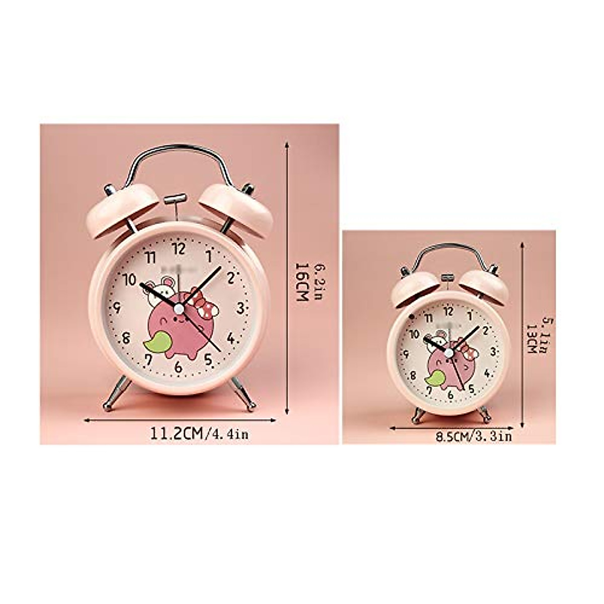 Analog Alarm Clock Twin Bell Alarm Clock for Bedroom with Cute Animal Pattern Modern Small Alarm Clock, Battery Operated Loud Alarm Clock By Fashion Style for Home Office Kids Alarm Clocks ( Color : G