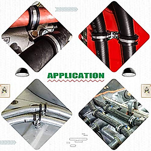 Keadic 20Pcs 3/8" (10mm) Cable Clamp Rubber Wire Clamps Stainless Steel Rubber Cushioned Insulated Clamps