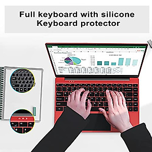 Ruzava Windows 10 Laptop Computers, 14" 6GB RAM 128GB SSD Support 1TB SSD Expansion, 1920x1080 FHD Traditional Laptop for Work Study Entertainment-Red