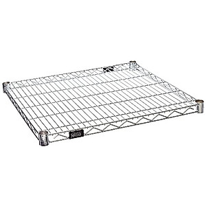 Quantum Storage 2424C-4 4-Pack Extra Wire Shelves for 24" Deep Wire Shelving Unit, Chrome Finish, 800 lb. Load Capacity, 1" H x 24" W x 24" D