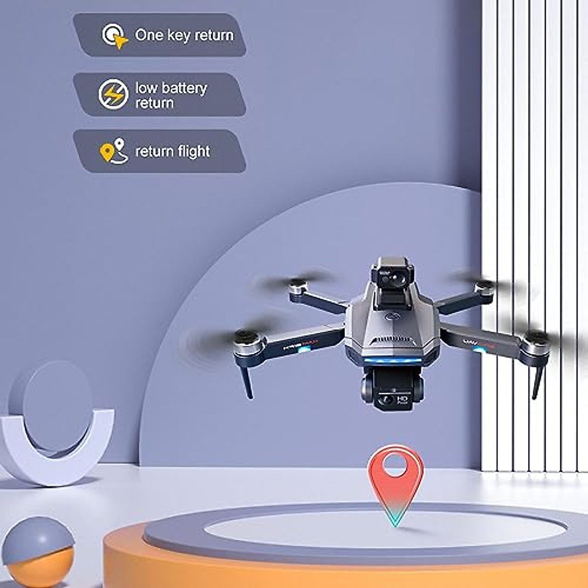 RKSTD Drone With Camera For Adults - HD FPV RC Drone, Without Obstacle Avoidor, Foldable RC Drone Altitude Hold, Headless Mode, Brushless Motor, Follow Me, Gift For Adult Beginners