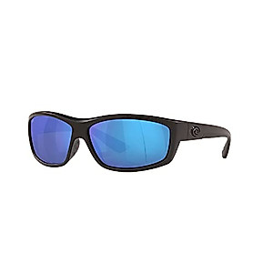 Costa Man Sunglasses Blackout Frame, Blue Mirror Lenses, 65MM