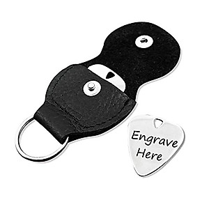 FKOG Custom Metal Guitar Pick, Customize Personalized Wood Guitar Pick Holder Music Gifts for Him Her Men Women Dad Husband Boyfriend Girlfriend (custom link)