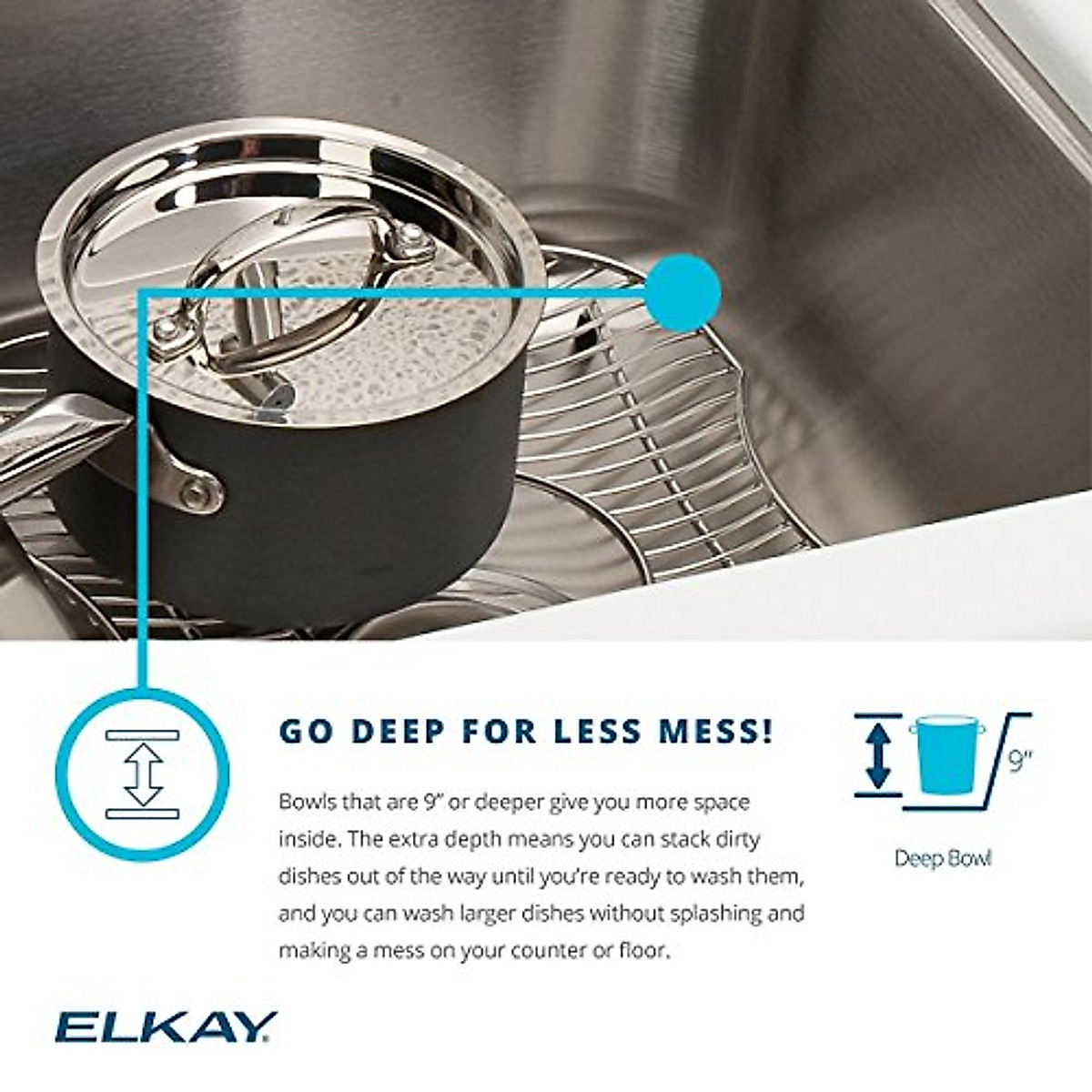Elkay Lustertone ELUH311810 Equal Double Bowl Undermount Stainless Steel Kitchen Sink